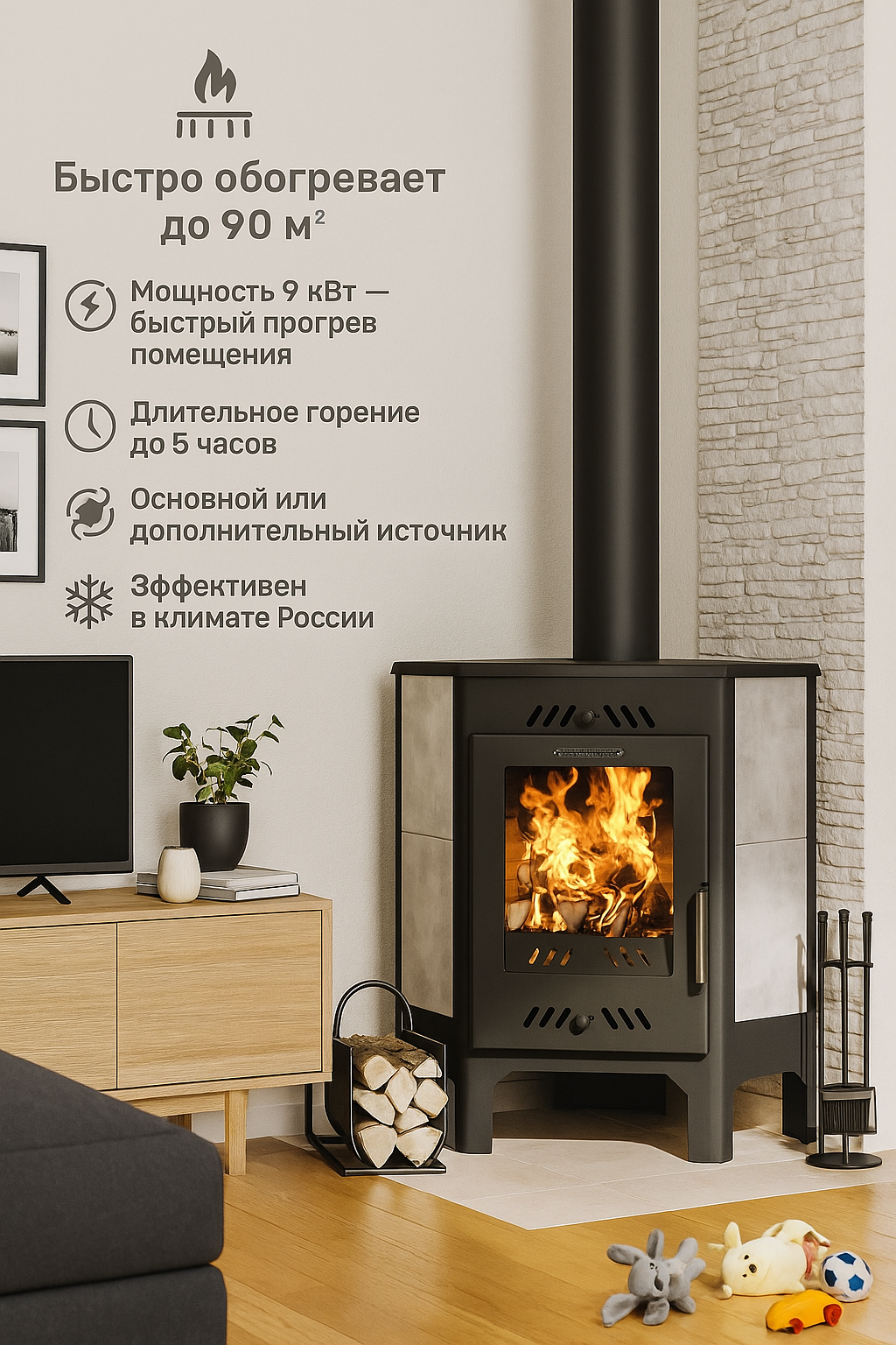 Печь-камин Бранденбург угловой