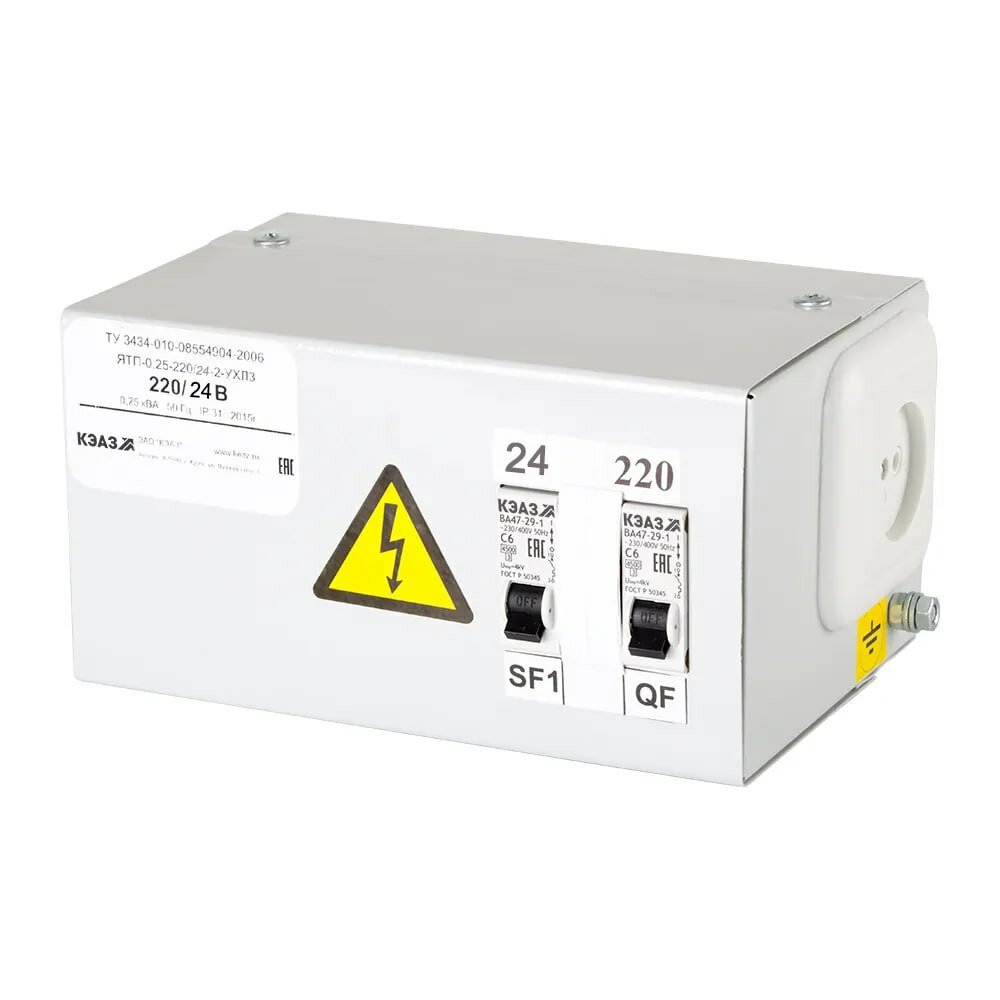 Трансформатор понижающий с 220 на 24 ЯТП-0,25 220/24-2 УХЛ3 IP31