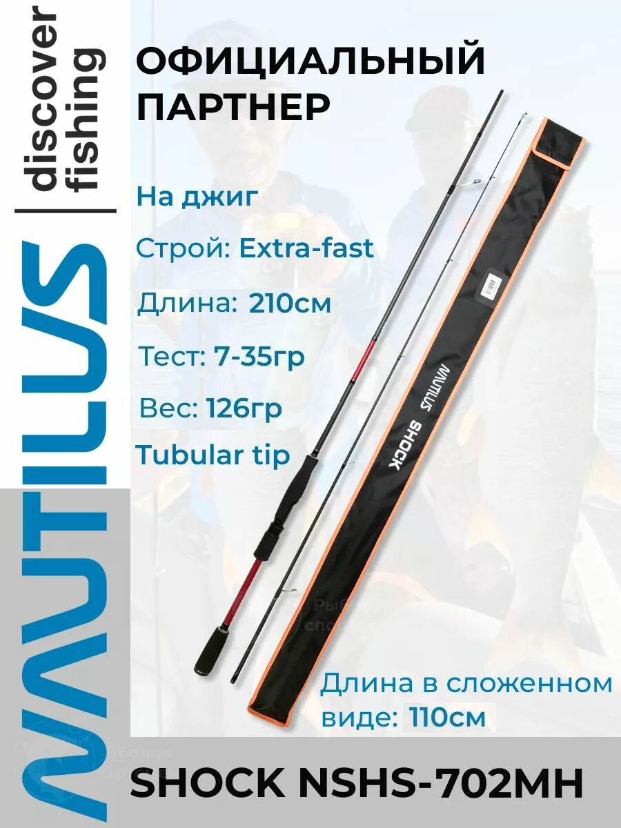 Спиннинг Nautilus Shock NSHS-702MH 210см 7-35гр