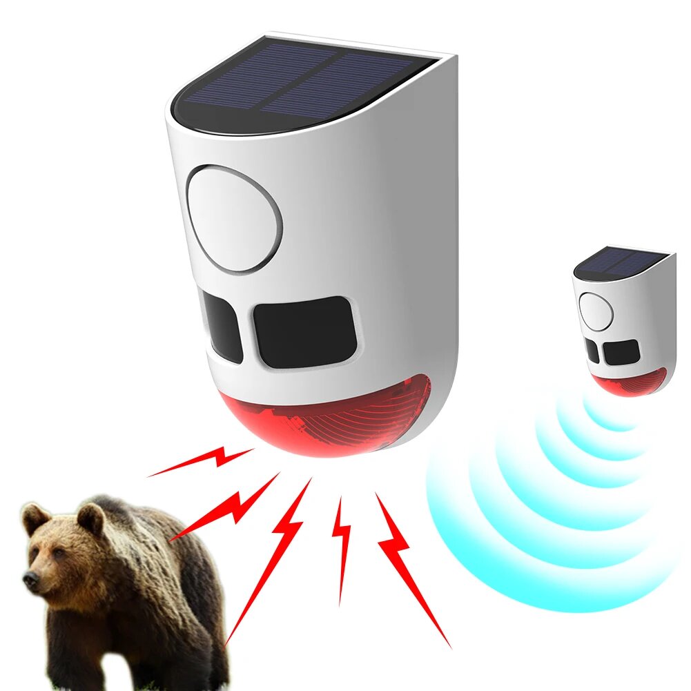 Солнечный датчик движения, отпугиватель животных Home Security Alarm Animal Repeller