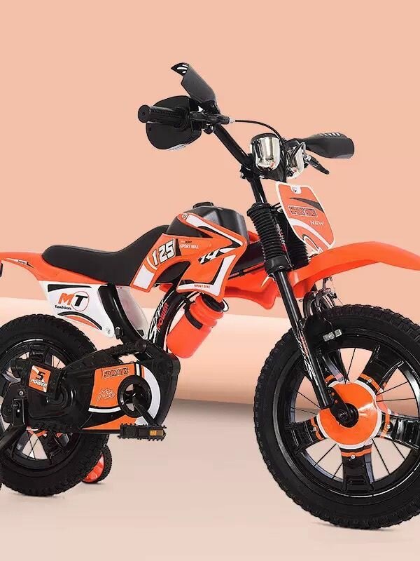 Детский мотоцикл-велосипед "Citron Orange", 4 колеса, сталь, стрит-стиль, 10кг