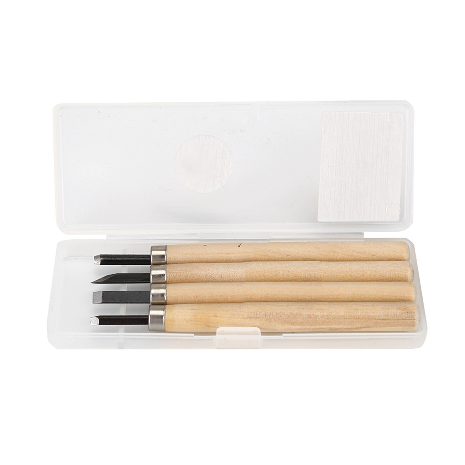 Набор из 4 ножей для резьбы по дереву: ручная точилка, резиновый штамп, ножи и инструменты (#3)