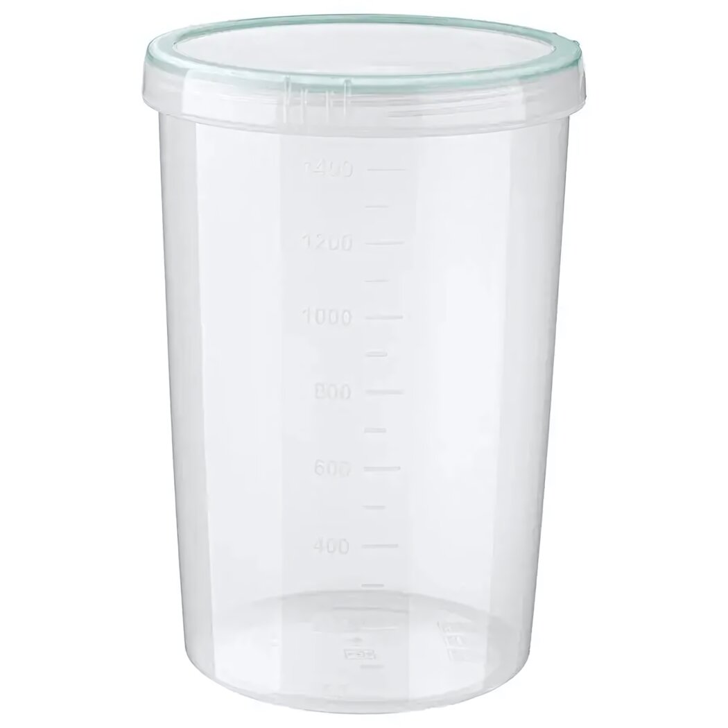 Банка винтажная 1,5л светло-голубая, пластиковая, стильный дизайн