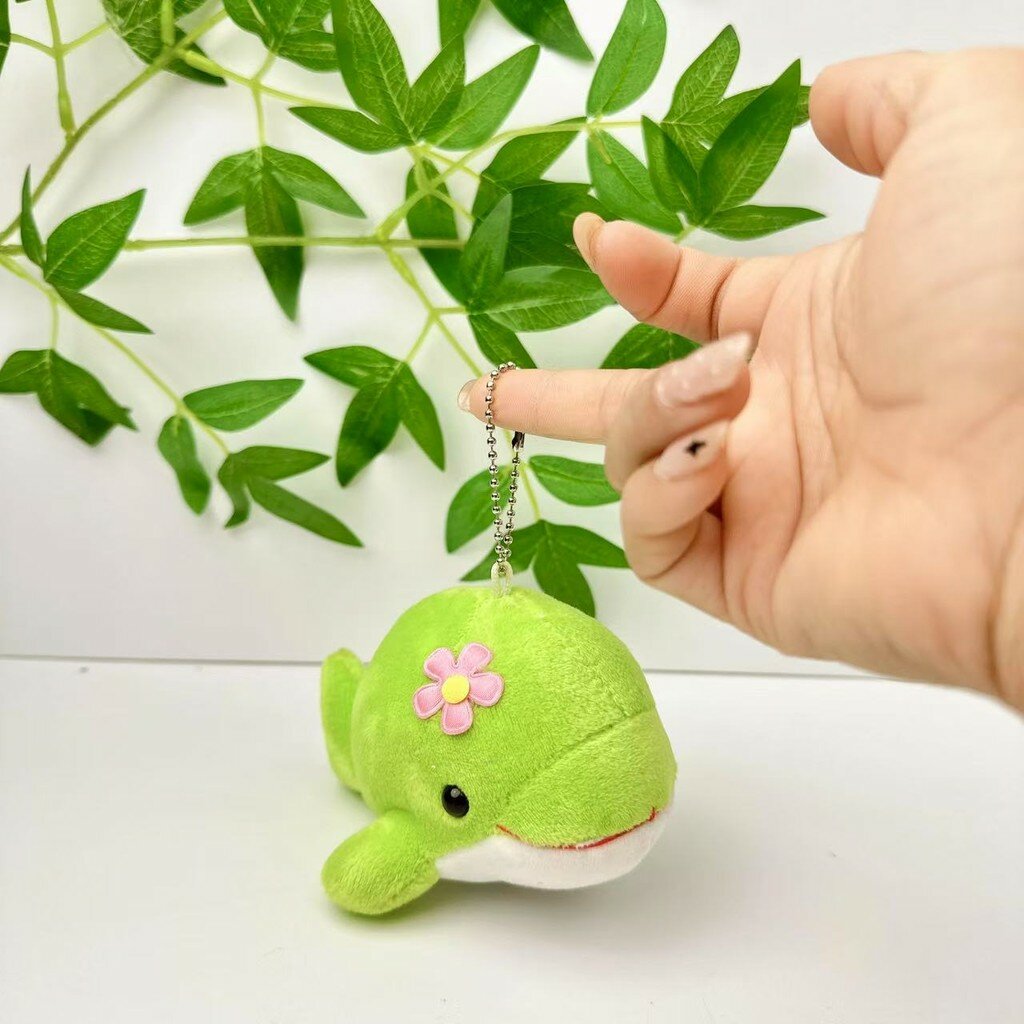 Игрушка животное мультяшный дельфин мягкая с наполнителем из пп хлопка для подарка и домашнего декора зеленый