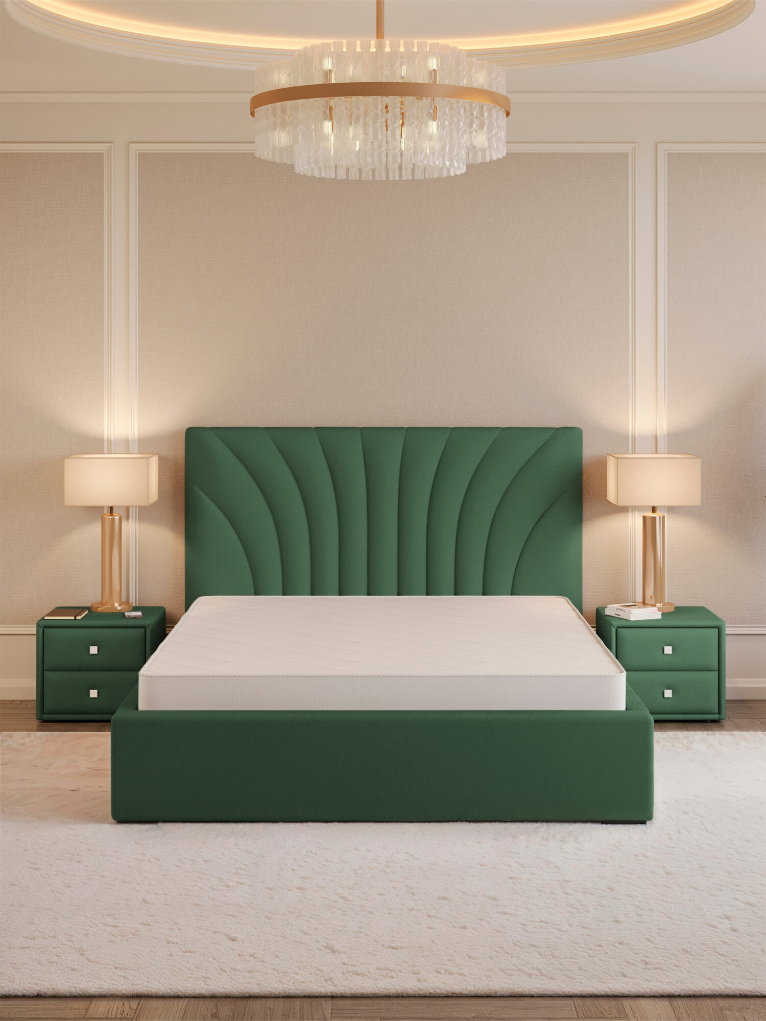 Кровать двуспальная 200х200 с подъемным механизмом, Ариэль с мягким изголовьем для дома и спальни, ортопедическое основание, ящик для белья