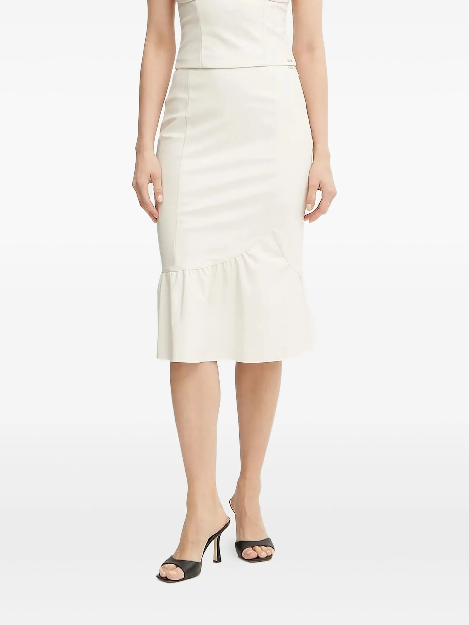 Юбка Armani Exchange Ruffle-hem midi skirt, размер 40, разноцветный