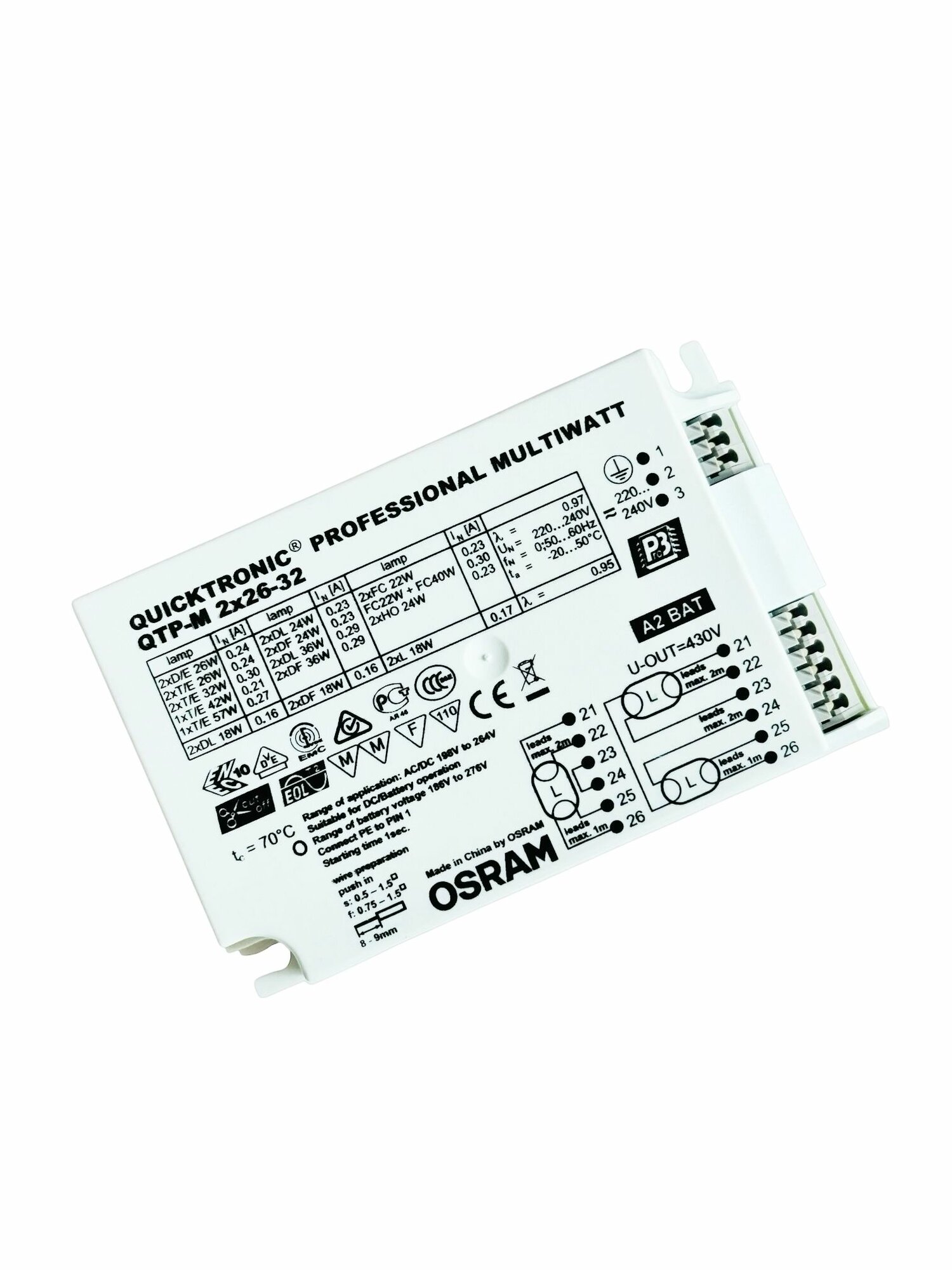 ЭПРА OSRAM QUICKTRONIC PROFESSIONAL MULTIWATT QTP-M 2x26-32