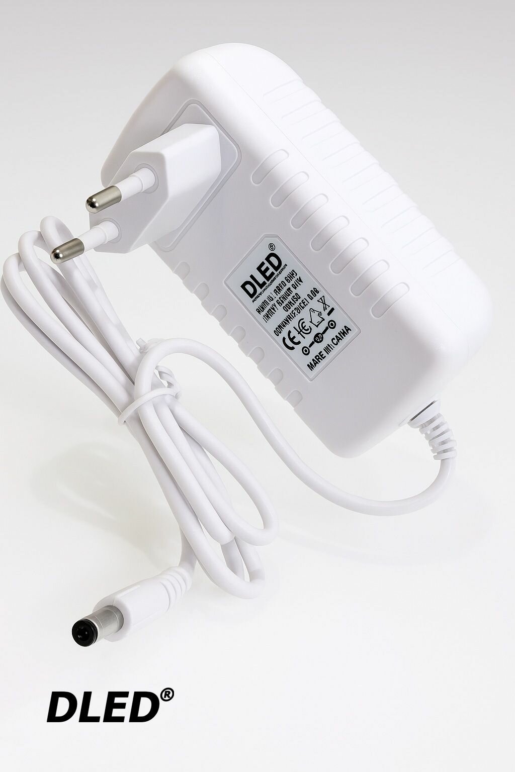 Универсальный блок питания 12W 12V 1A DLED белый корпус, разъемы 5.5 Х 2.1 mm