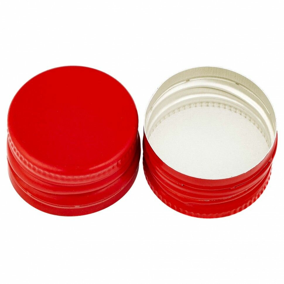 Алюминиевый колпак 28х18 мм с резьбой, 30 шт, цвет красный