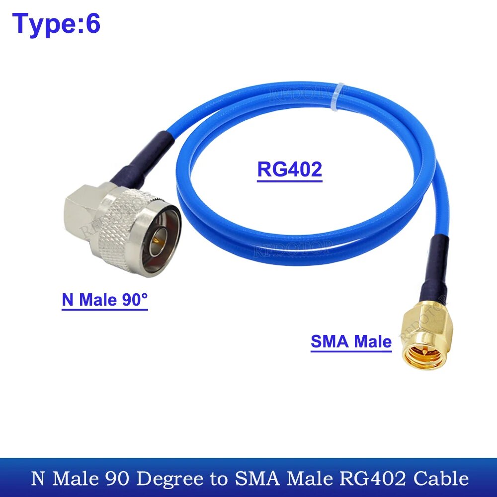 RFDOTOP RG402 кабель N-SMA 15см 15CM, N M90 to SMA M