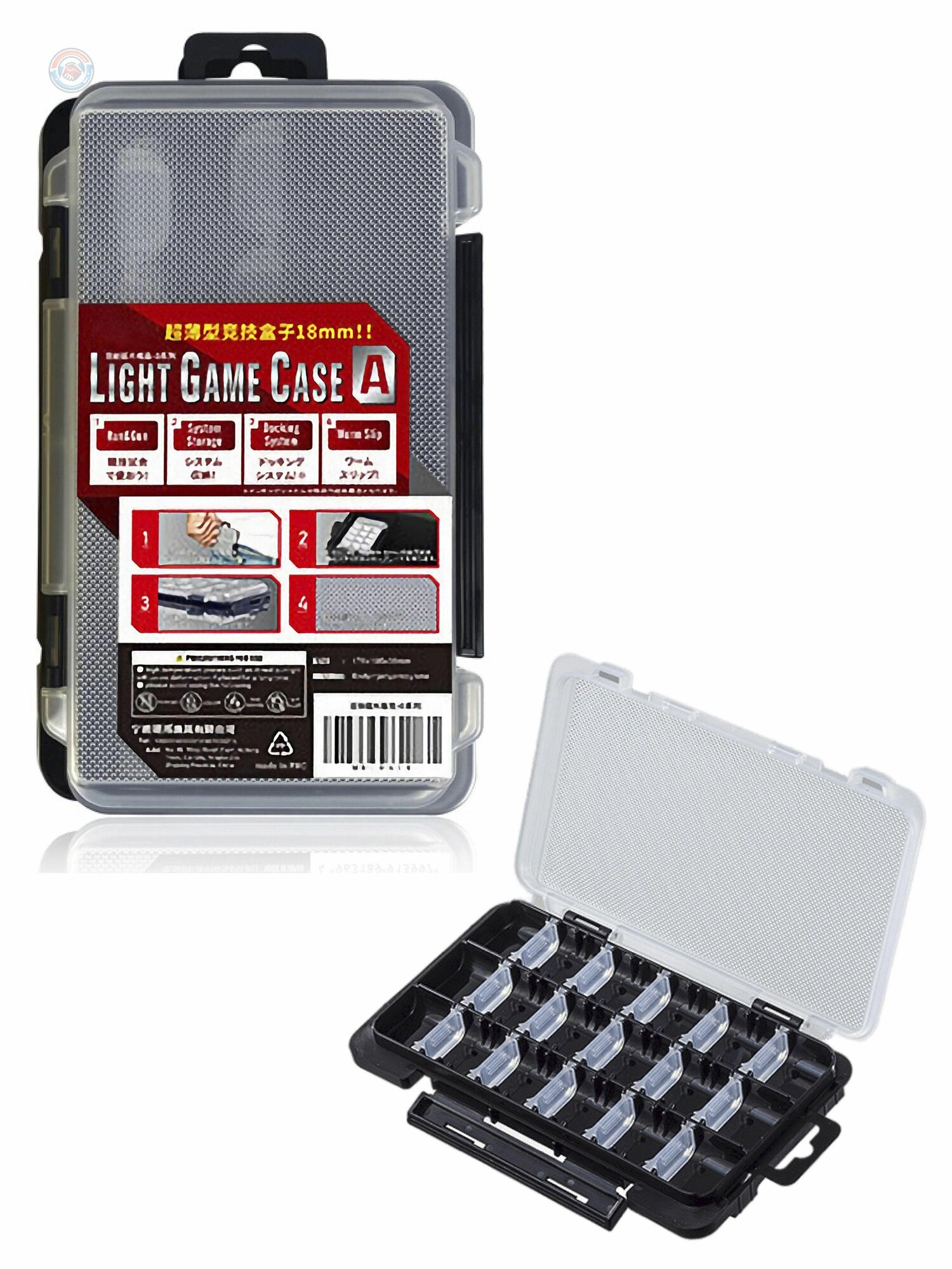 Органайзер рыболовный LIGHT GAME CASE A ультратонкий бокс для крючков, джиг головок, блесен и силиконовых приманок с надежной фиксацией