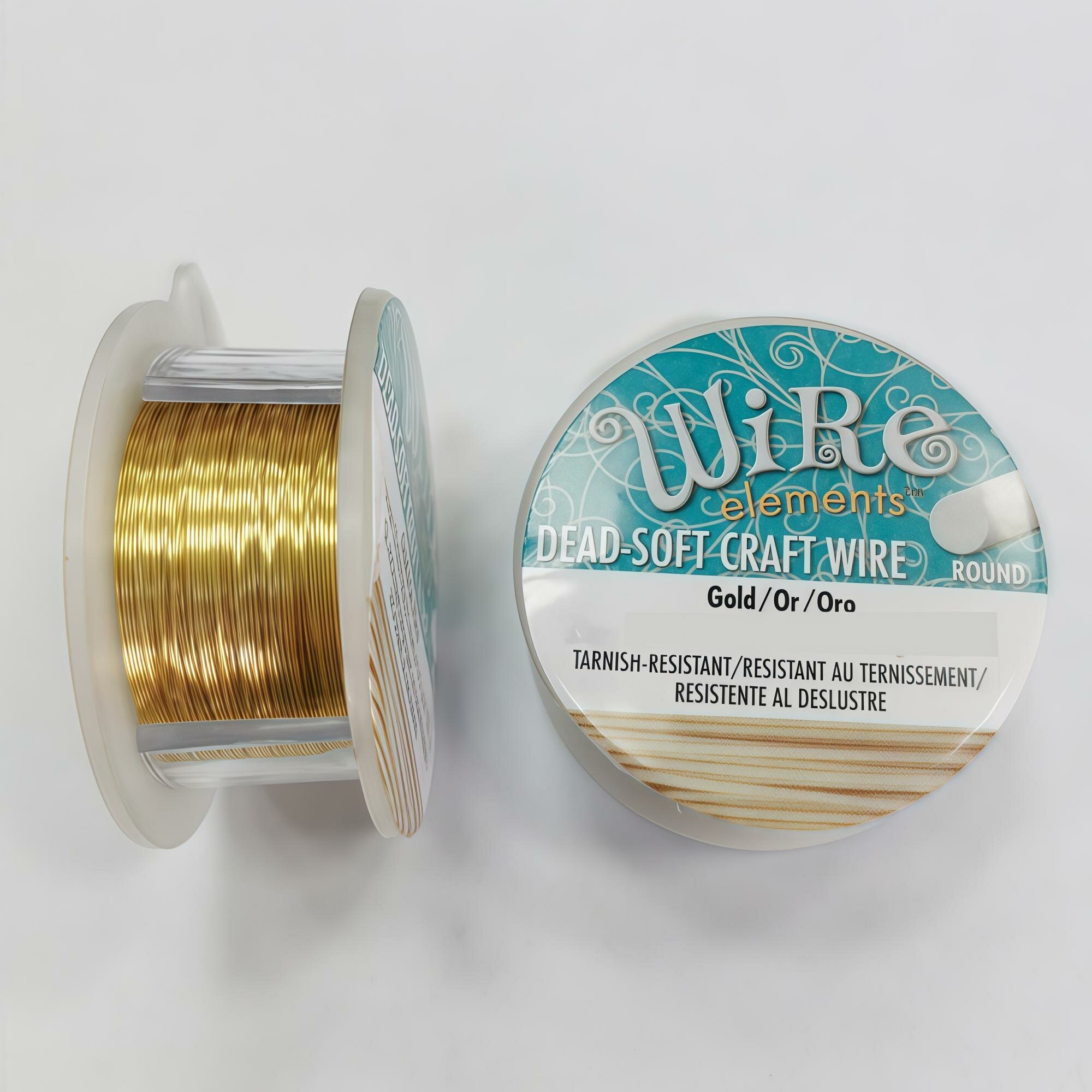 Проволока гибкая, 0.511мм, Wire elements (Craft Wire), не темнеющая, золотистого цвета, катушка, 9.1 метра