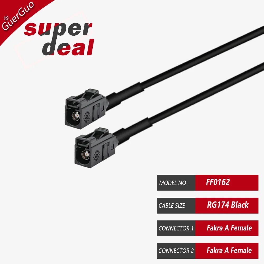 GuerGuo Fakra RG174 Коаксиальный кабель 5M, Fakra A F to A F