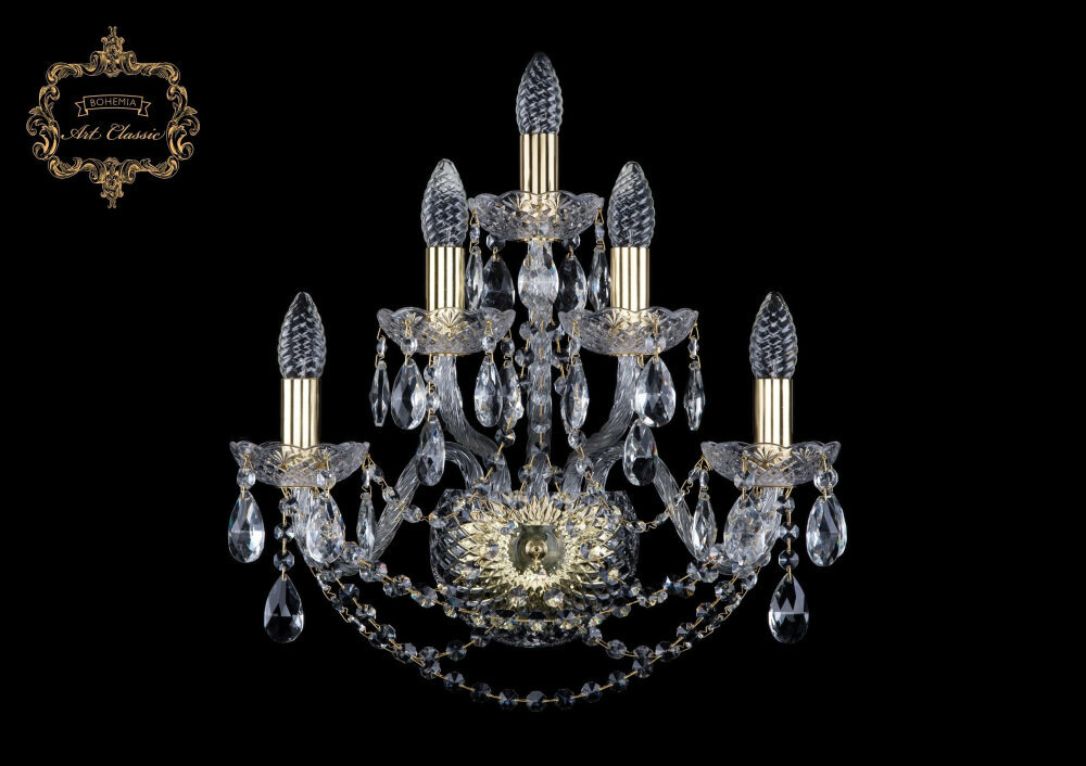 Бра, настенный светильник Art Classic 10.11 10.11.2+2+1.165. Gd. Sp, E14, IP20, Классический, Барокко