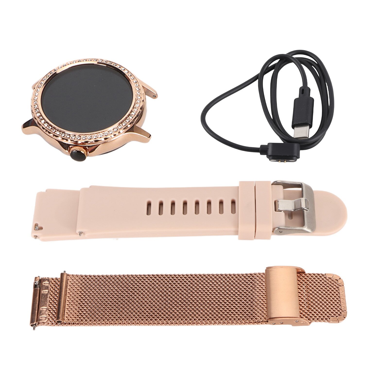 NX19 Women Smart Watch Fitness Sports Ladies Bracelet Fashion Women Smart Watch for Android for IOS Phone Gold Steel