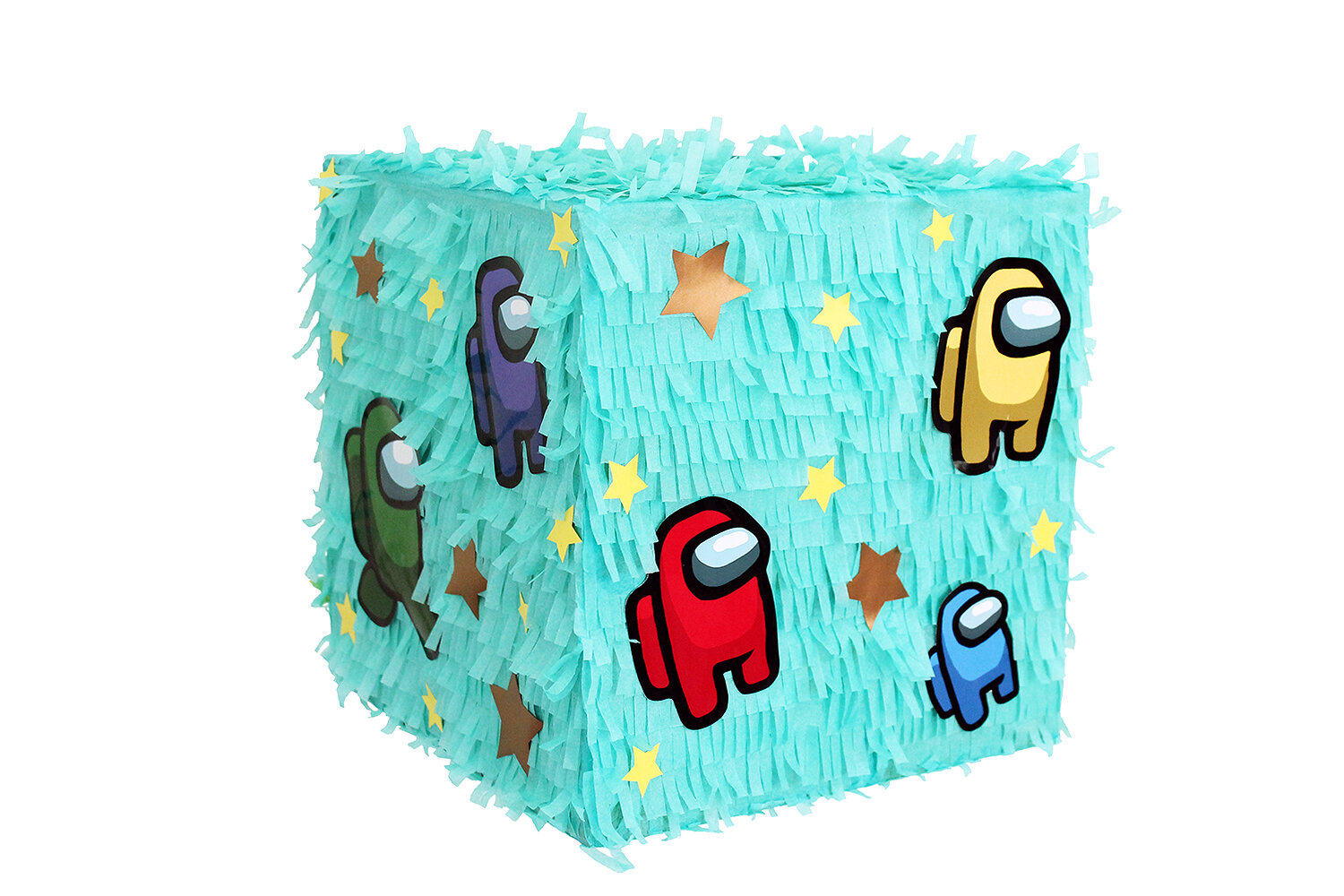 Пиньята Куб Мятный Пиньята Among Us ( Амонг Ас) без наполнения для празднования Дня Рождения