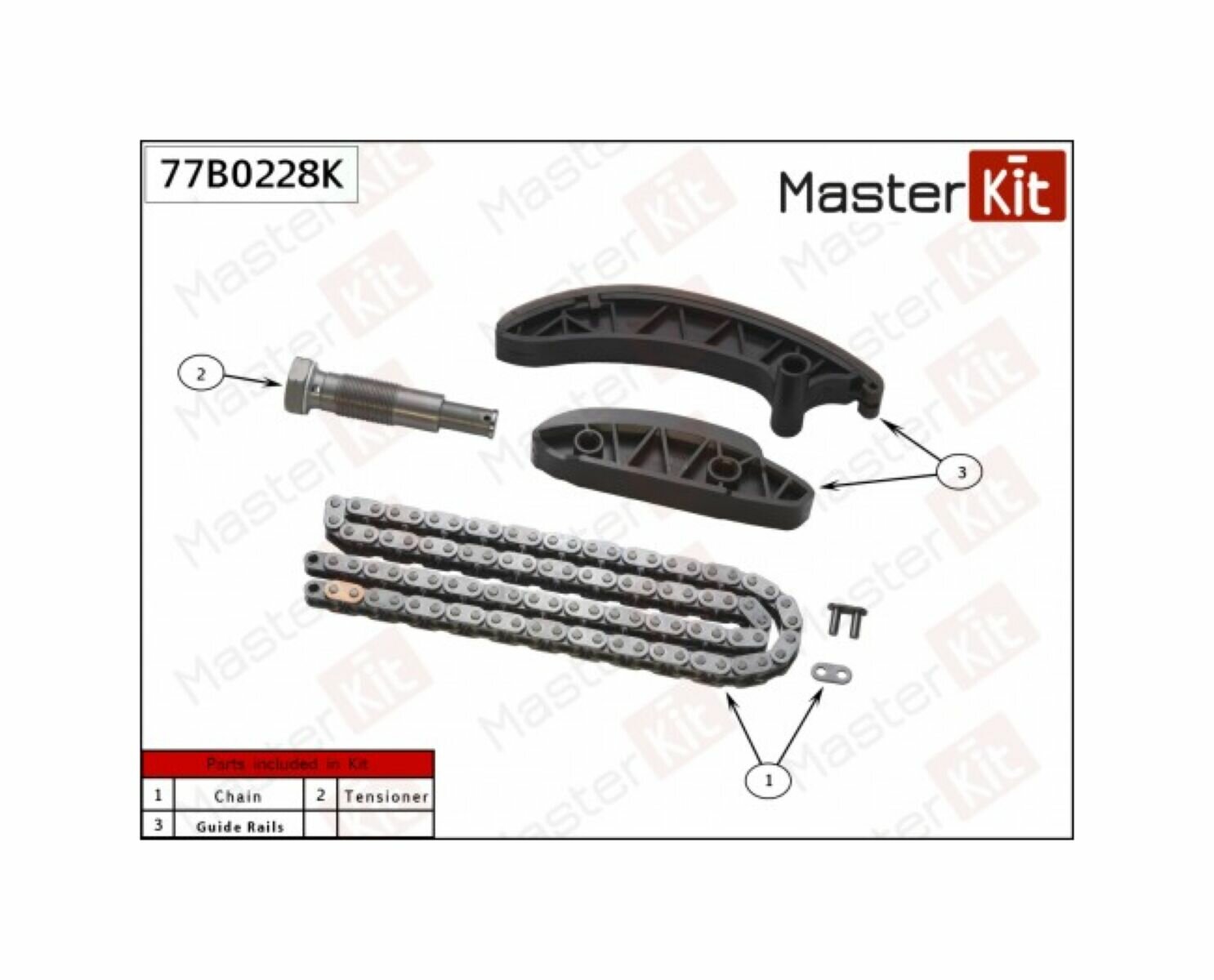 Комплект Цепи Грм Mercedes-Benz W246/W204/C207/W212/A207/X204/W221/W639/Sprinter 2143Cc Die(Masterkit 77B0228K)