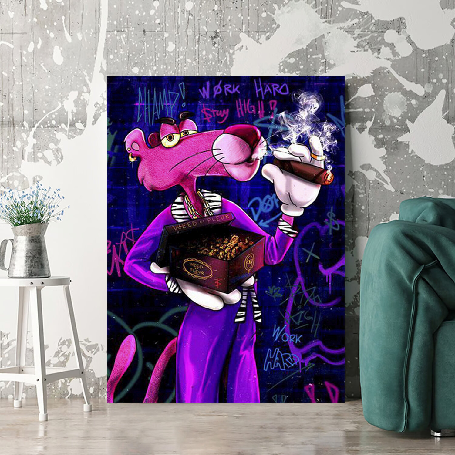 Картина на холсте - "Граффити, поп арт, Бэнкси", 40х60 см.