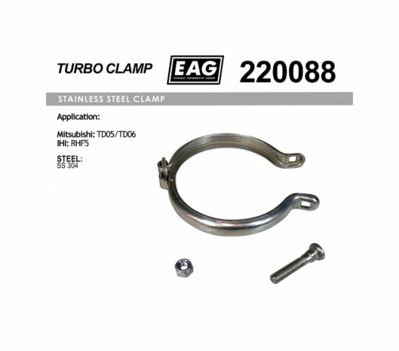 Хомут Турбины Mitsubishi Td05/Td06, Ihi Rhf5 Ss304(Eag 220088)