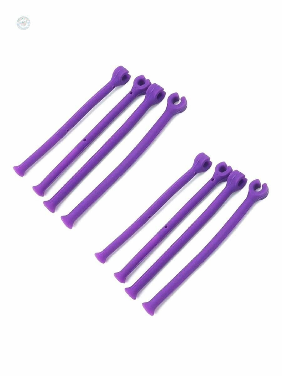 Гибкие держатели для винных бокалов в посудомоечной машине, 8 шт, силиконовые фиксаторы стеклянной посуды, фиолетовый