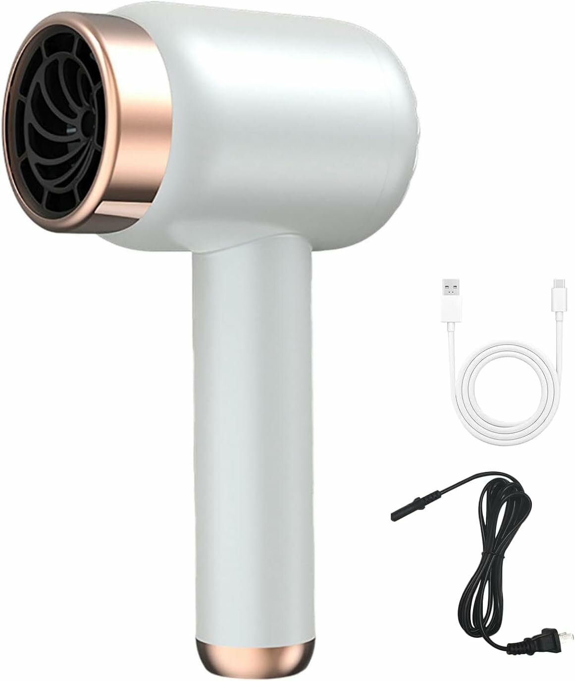 Беспроводной фен для женщин с аккумулятором, перезаряжаемая феномная сушилка, аккумуляторный фен с USB -зарядкой холодного горячего ветра Беспроводные волосы с батареей для путешествий