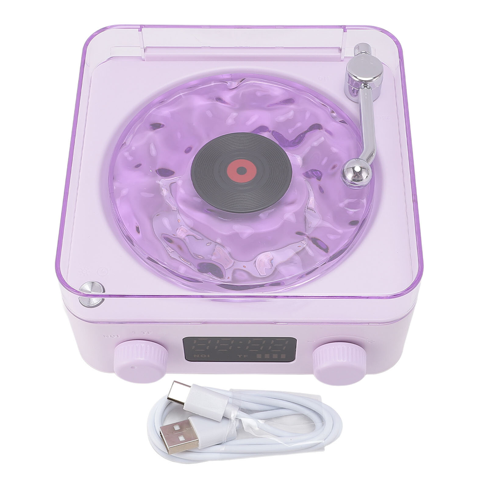 Стиль звукозаписного игрока Стиль беспроводной винтажный динамик маленький динамик BT с экологическим временем показ для спальни гостиные офисы фиолетовые