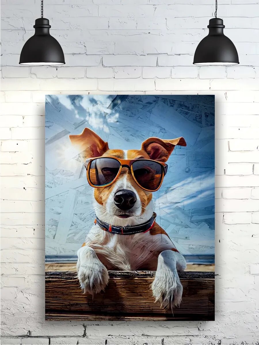 Картина на дереве OSB "Джек-рассел-терьер"