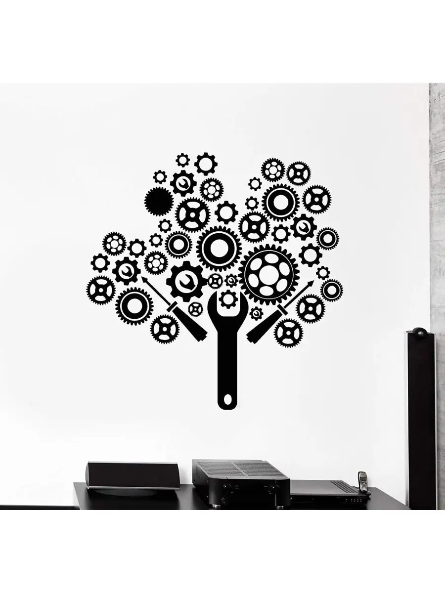 Наклейка на стену для декора Строительные инструменты