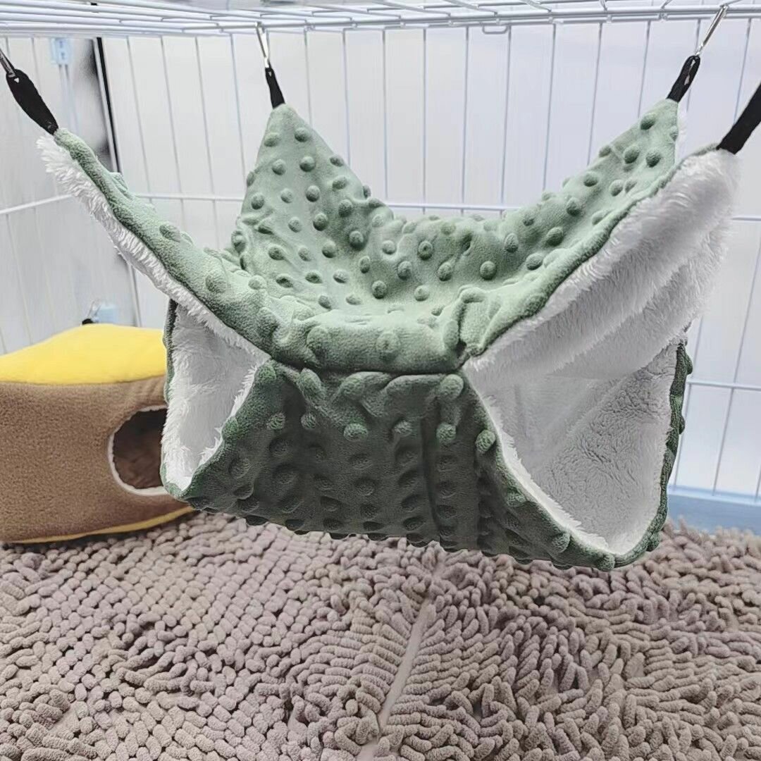 Гамак Chill Choll для хорька/кролика с овчиной/ размер 34х34 см/ в клетку для крупных грызунов