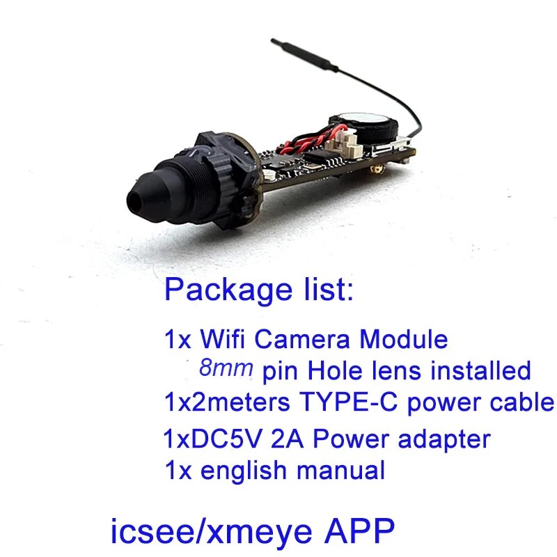Icsee Xmeye мини WiFi камера 3MP 8mm pin hole lens, США вставка