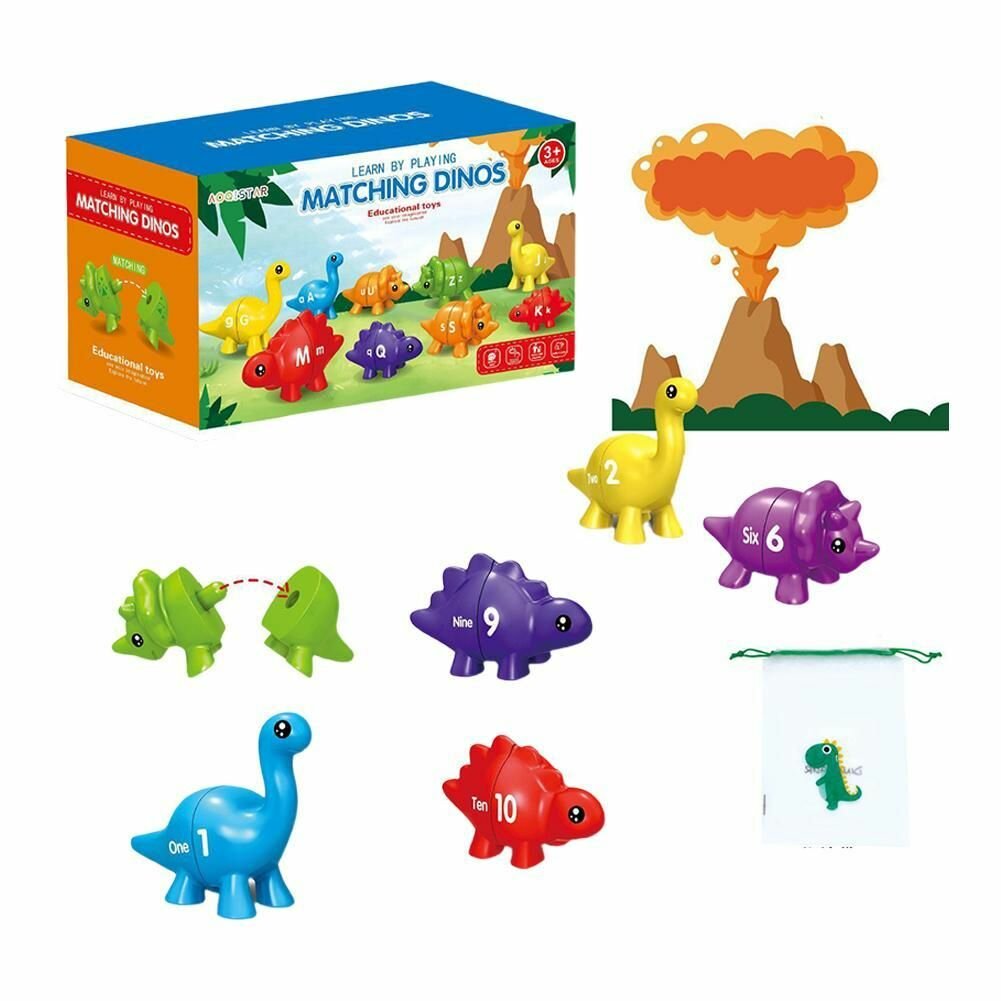 Развивающая игрушка, Сортер для малышей от года, "Динозавры" / Монтессори игрушки, сортер по цветам