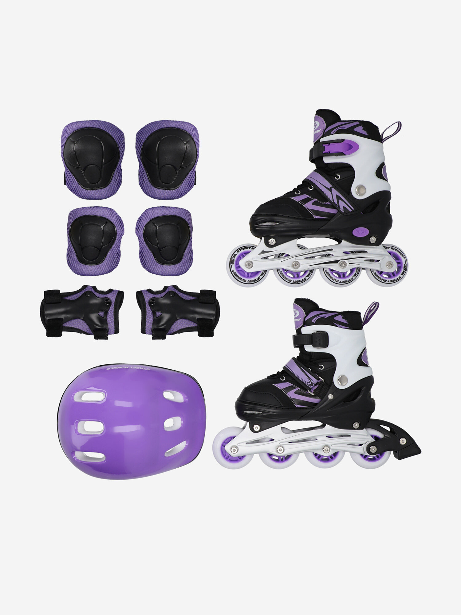 Набор детский: роликовые коньки, шлем, комплект защиты Street Runner