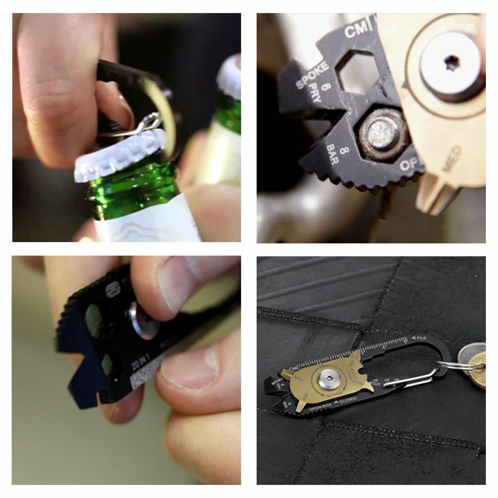 Многофункциональный инструмент 20 в 1, портативный мини-брелок из нержавеющей стали, отвертка, гаечный ключ, карманный инструмент EDC