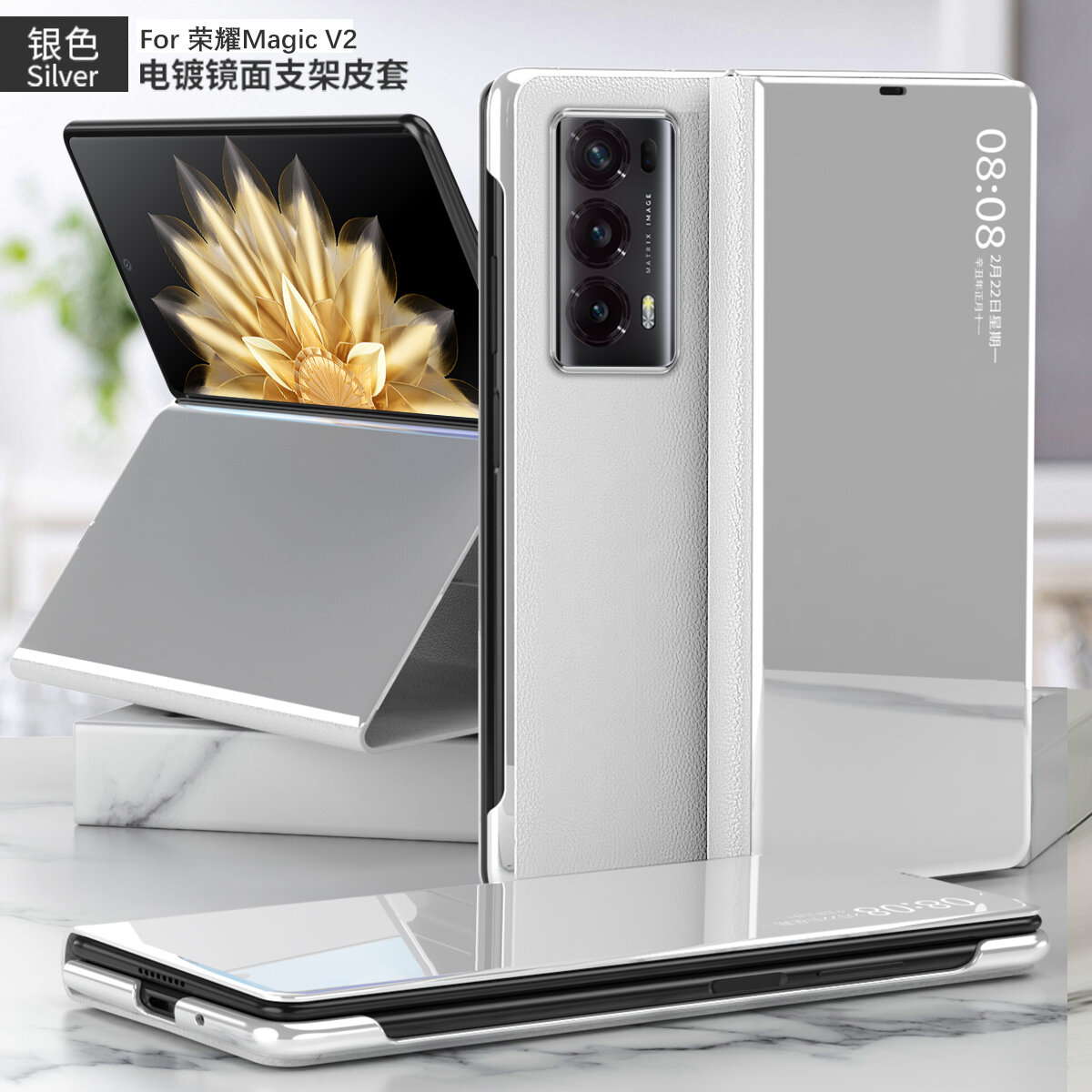 Подходит для Honor Magic V3 / Хонор Мэджик V3 Чехлы для телефонов, Мэджик V3, глянцевая поверхность,360° Полная защита, накладка, искусственная кожа, поликарбонат (PC), защита камеры, ударопрочный