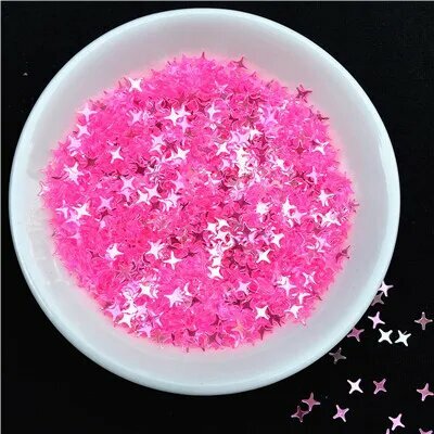 Блестки розовые звездочки 2400 шт, 4 мм, ПВХ YZP Rose