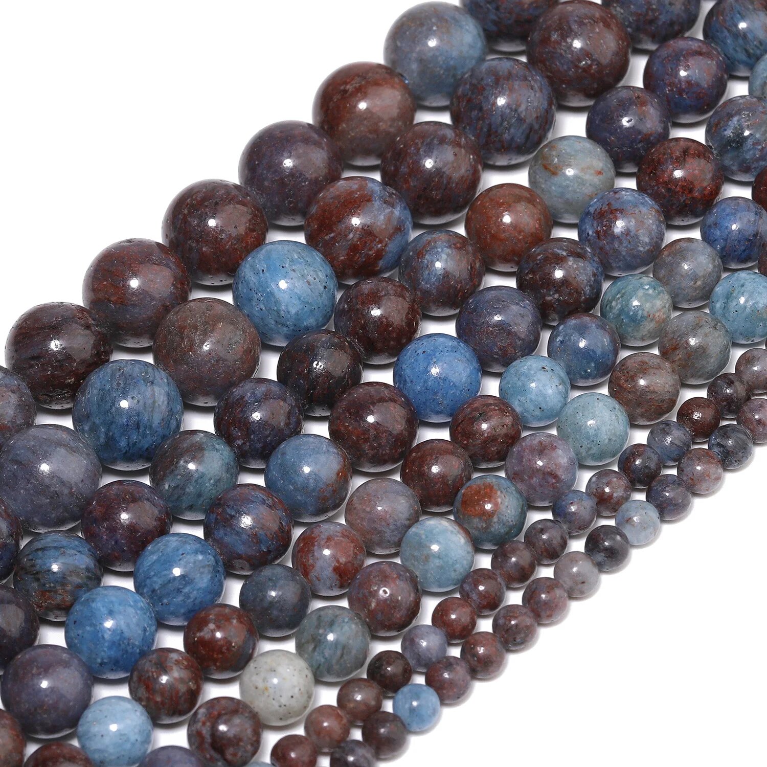 ГМB724 Феникс яшма синие бусины-разделители 4/6/8/10 мм 6mm approx 61pcs