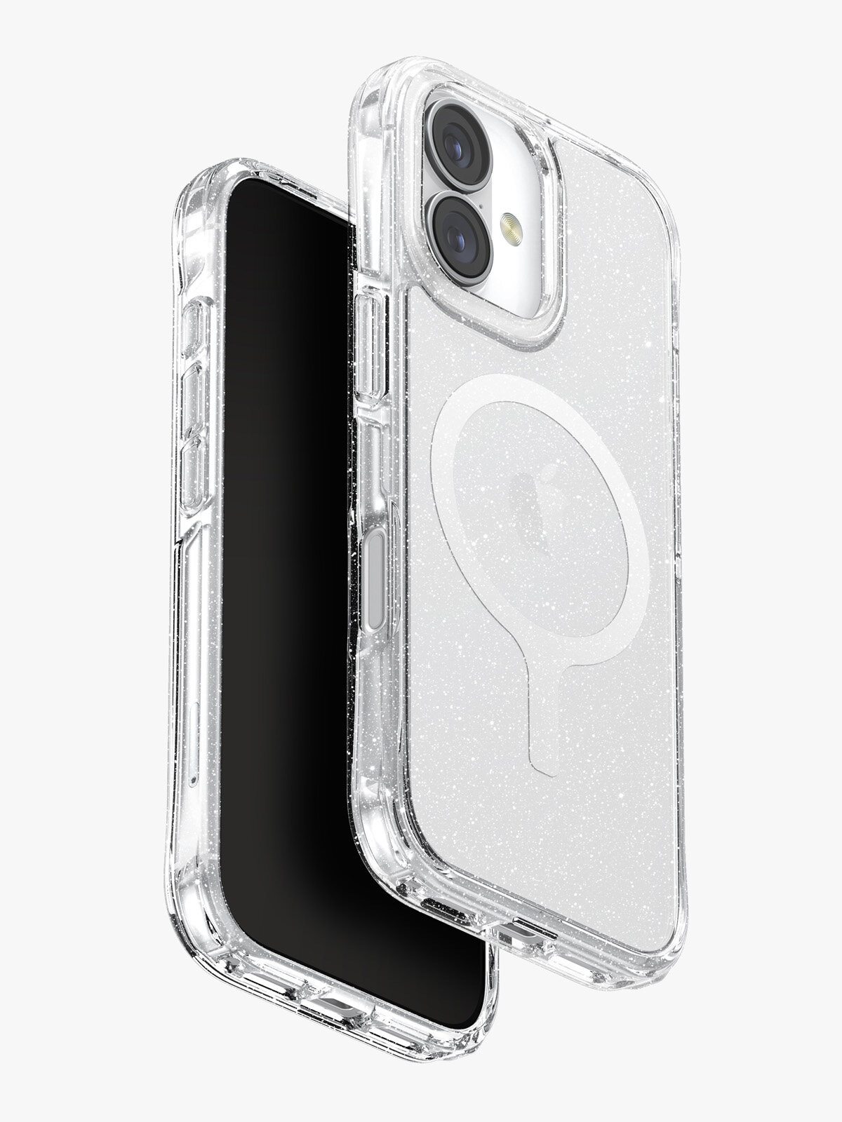 Чехол Uniq на iPhone 17, Lifepro Xtreme Tinsel с защитой углов AirLite, с магнитами MagSafe, прозрачный