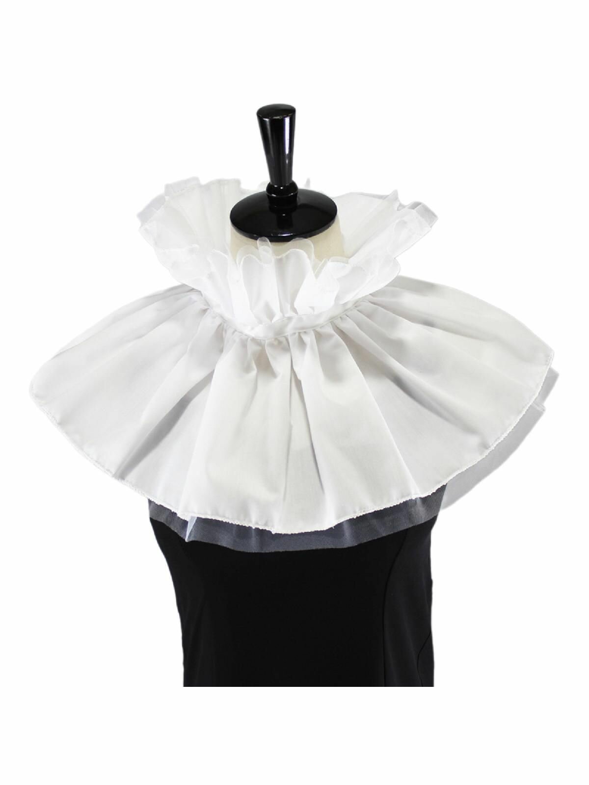 Женский Ренессансный многослойный сетчатый гофрированный искусственный воротник на шнуровке с винтажной оборкой на шее, Белый