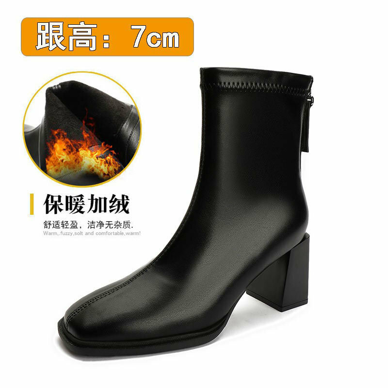 MOOCIE Французские ботильоны на высоком каблуке, новые модные ботинки 2025 года на толстом каблуке, мягкие кожаные белые одинарные ботинки на весну и осень, узкие ботинки с квадратным носком