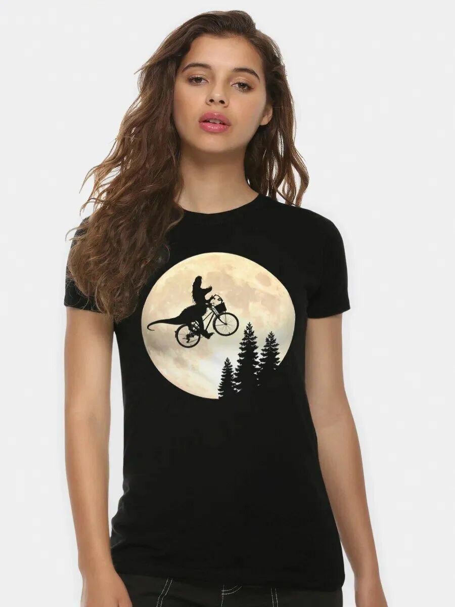 Футболка Динозавр на велосипеде / Женская