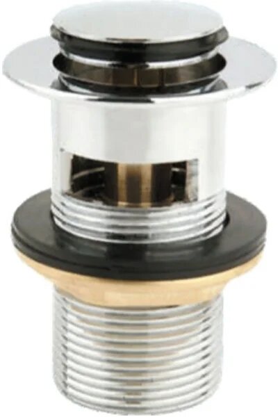 Донный клапан для раковины BelBagno BB-PCU-06-CRM с переливом, хром, глянцевый, с системой клик-клак, металлический