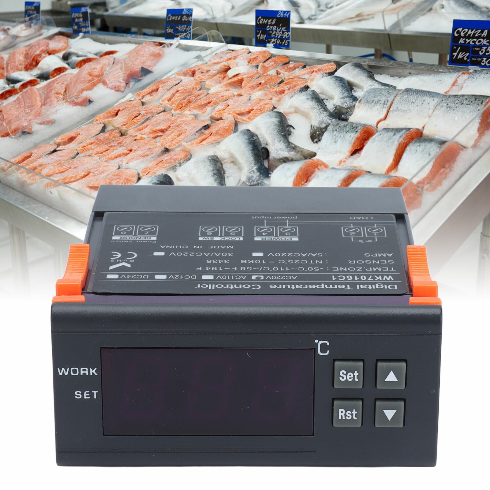 Электронный термостат с ЖК-дисплеем и зондом, AC220В/5А