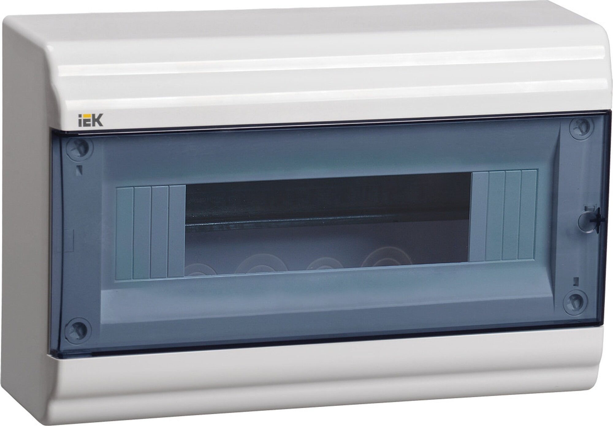 Щит распределительный IEK PRIME, 12 модулей, навесной пластик, IP41, белый, прозрачная дверца