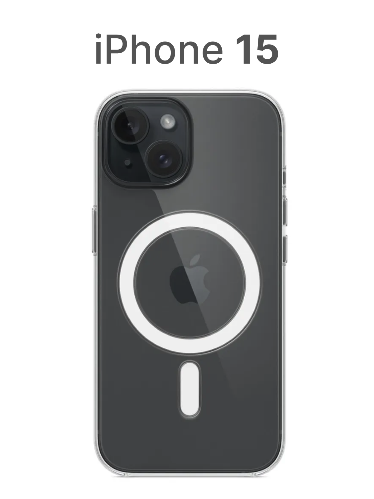 Чехол для Apple iPhone 15 с MagSafe , прозрачный / чехол для айфон 15