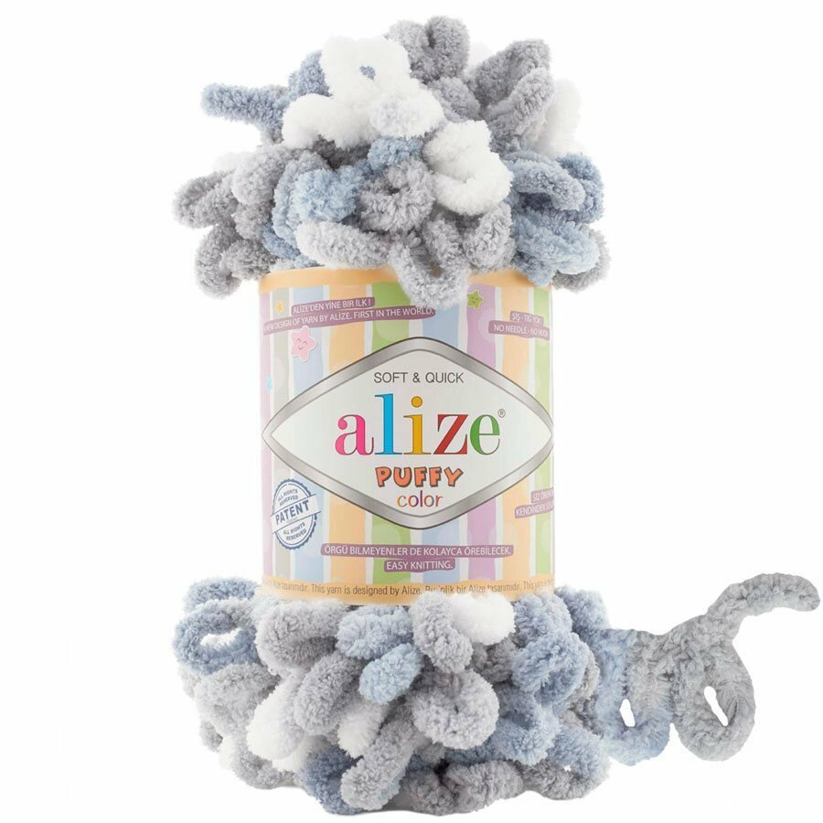 Пряжа Alize PUFFY COLOR 6629 принт (5 мотков)