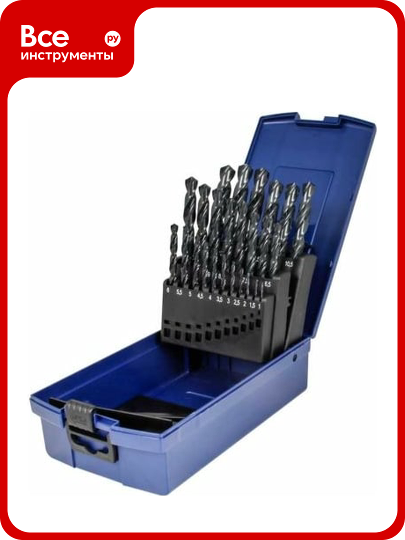 Набор сверл HSS Typ N DIN338 (25 шт; 1-13x0.5 мм) NORGAU 010031050