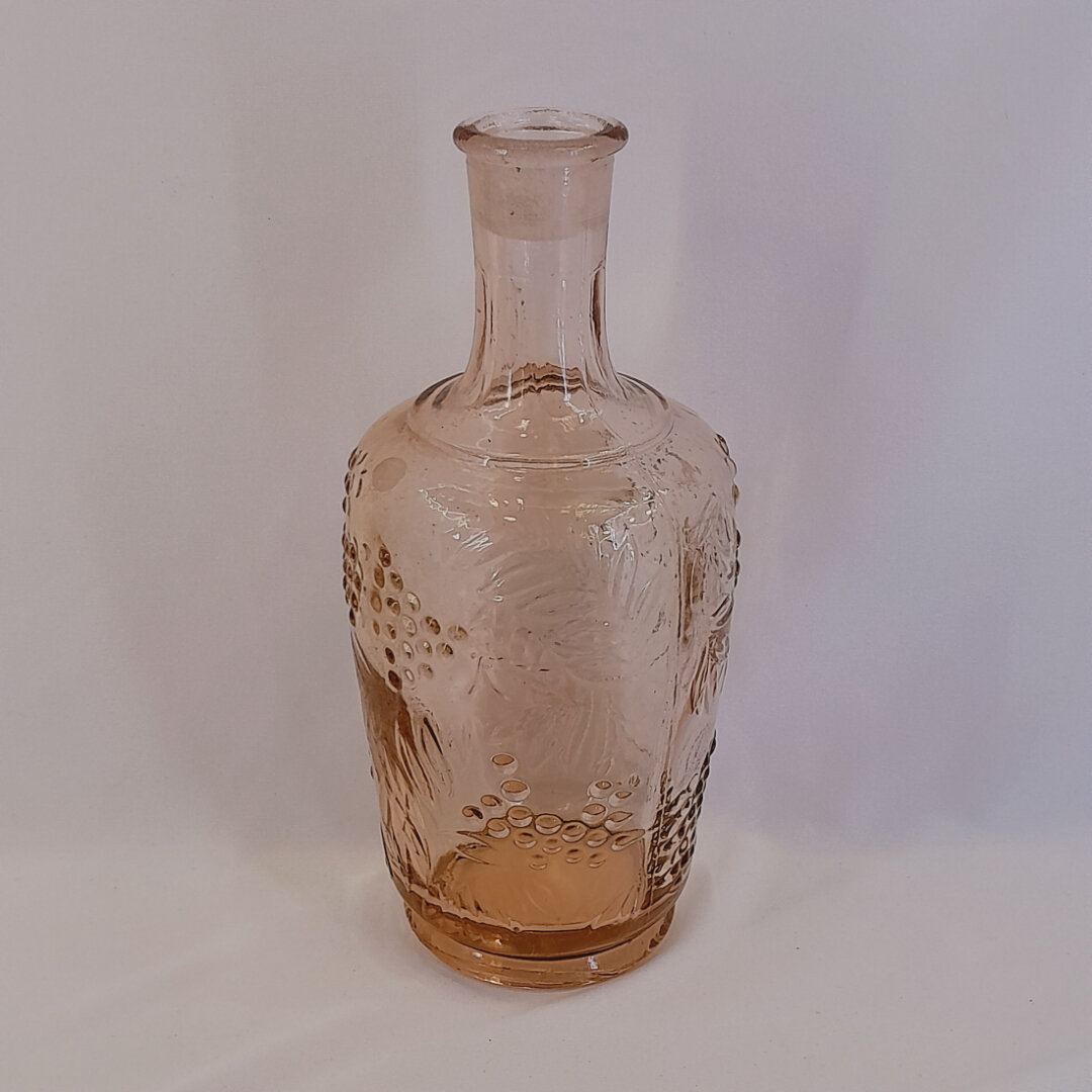 Графин "Рябина", карамельное стекло, отсутствует пробка, 24см, 1950-60гг, Винтаж СССР