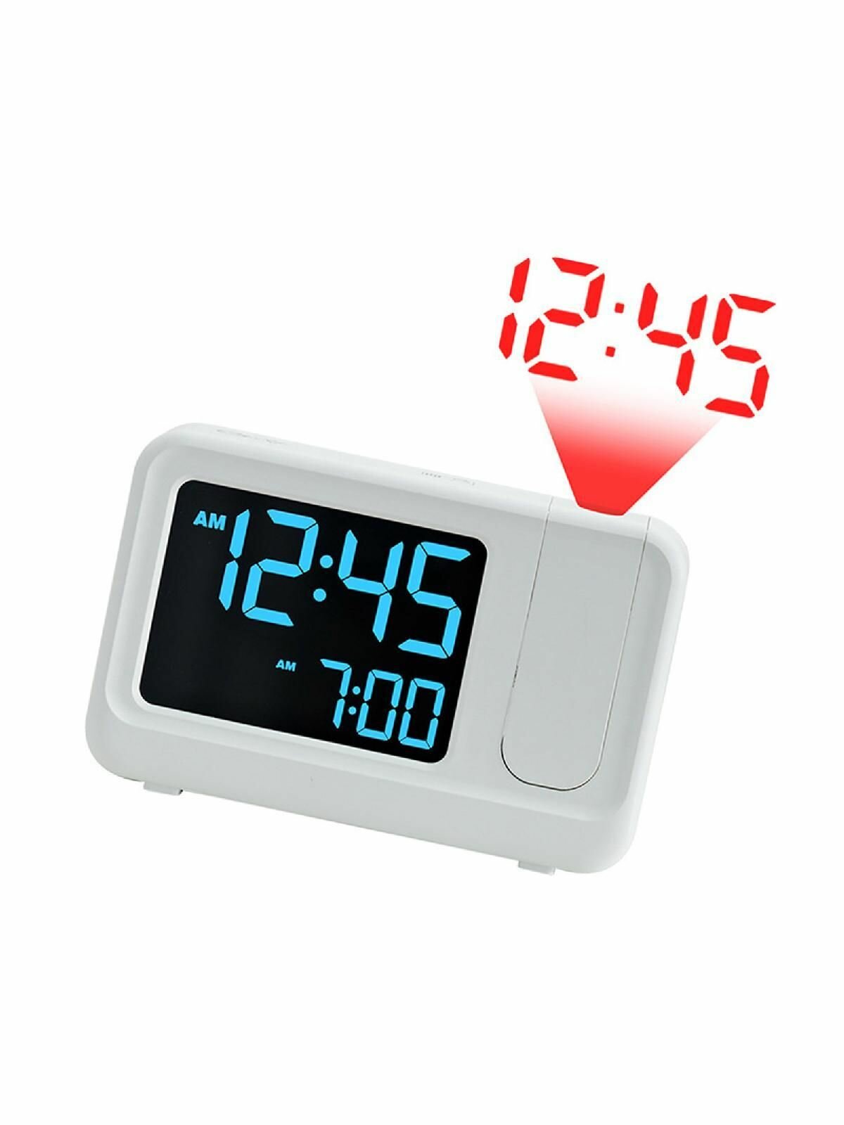 Будильник, Многофункциональный будильник, простые электронные часы с ЖК-дисплеем, сложные часы с дисплеем-белый, черный экран D