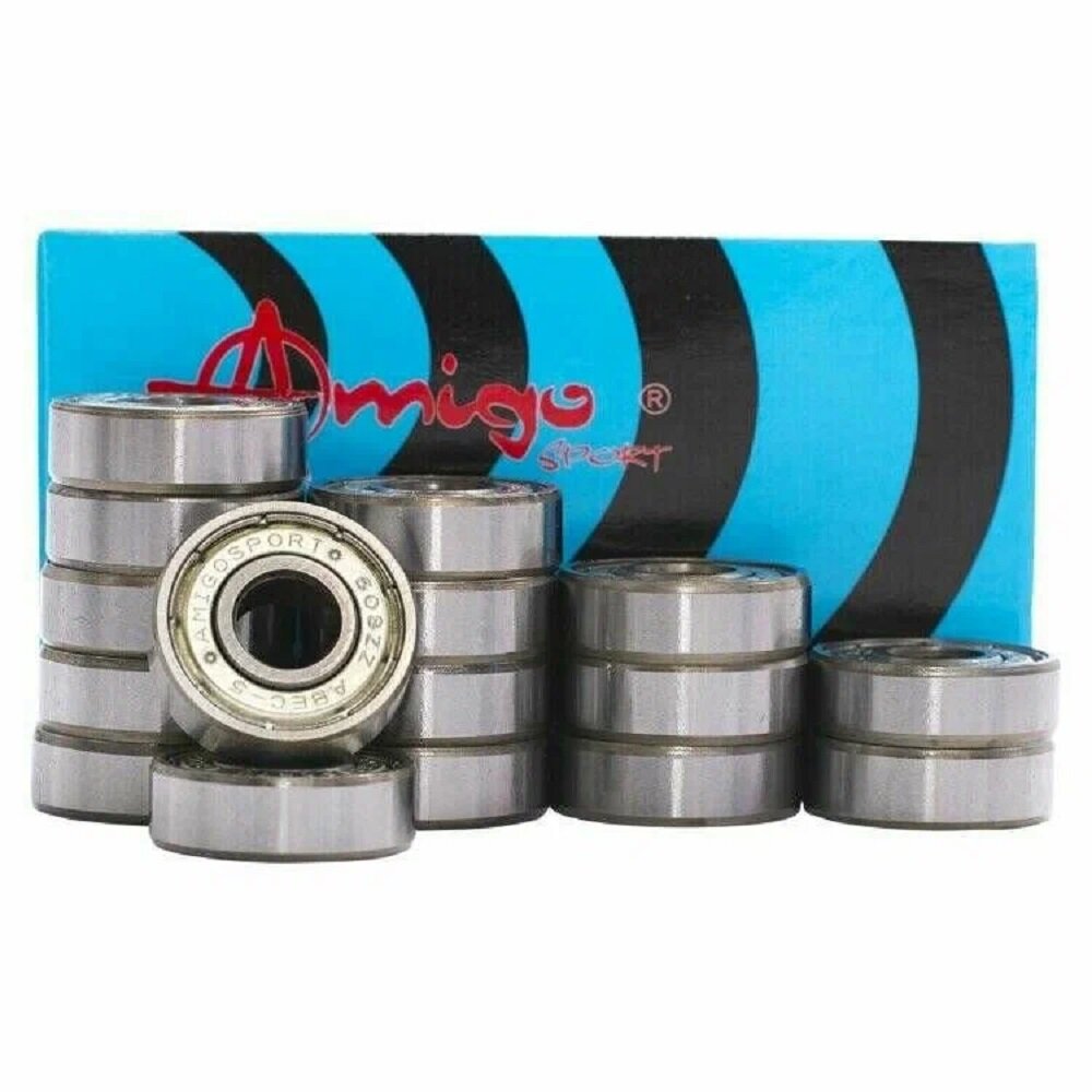 Подшипники Amigo Sport eXplore 16шт.+8 втулок, ABEC-5, для роликов и самокатов