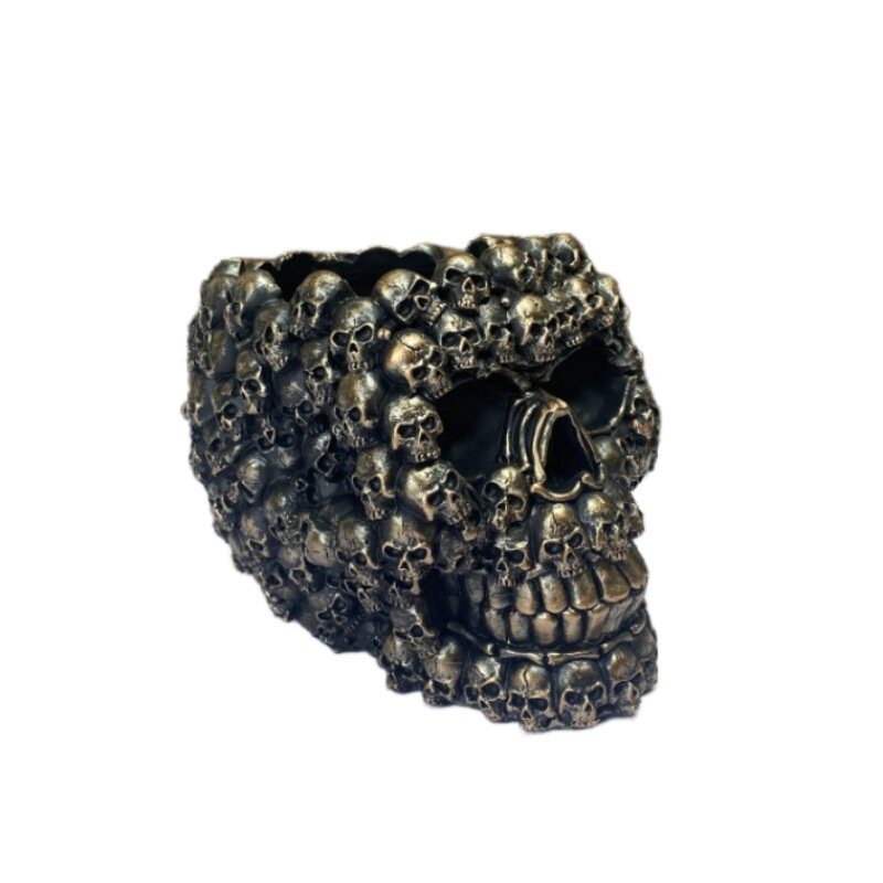 Горшок для цветов в виде черепа из смолы, готический цветочный горшок с рисунком в виде головы черепа, жуткие горшки для суккулентов, кактусов, трав, для дома и улицы, в стиле ужасов на Хэллоуин, декоративный цветочный горшок для домашнего сада